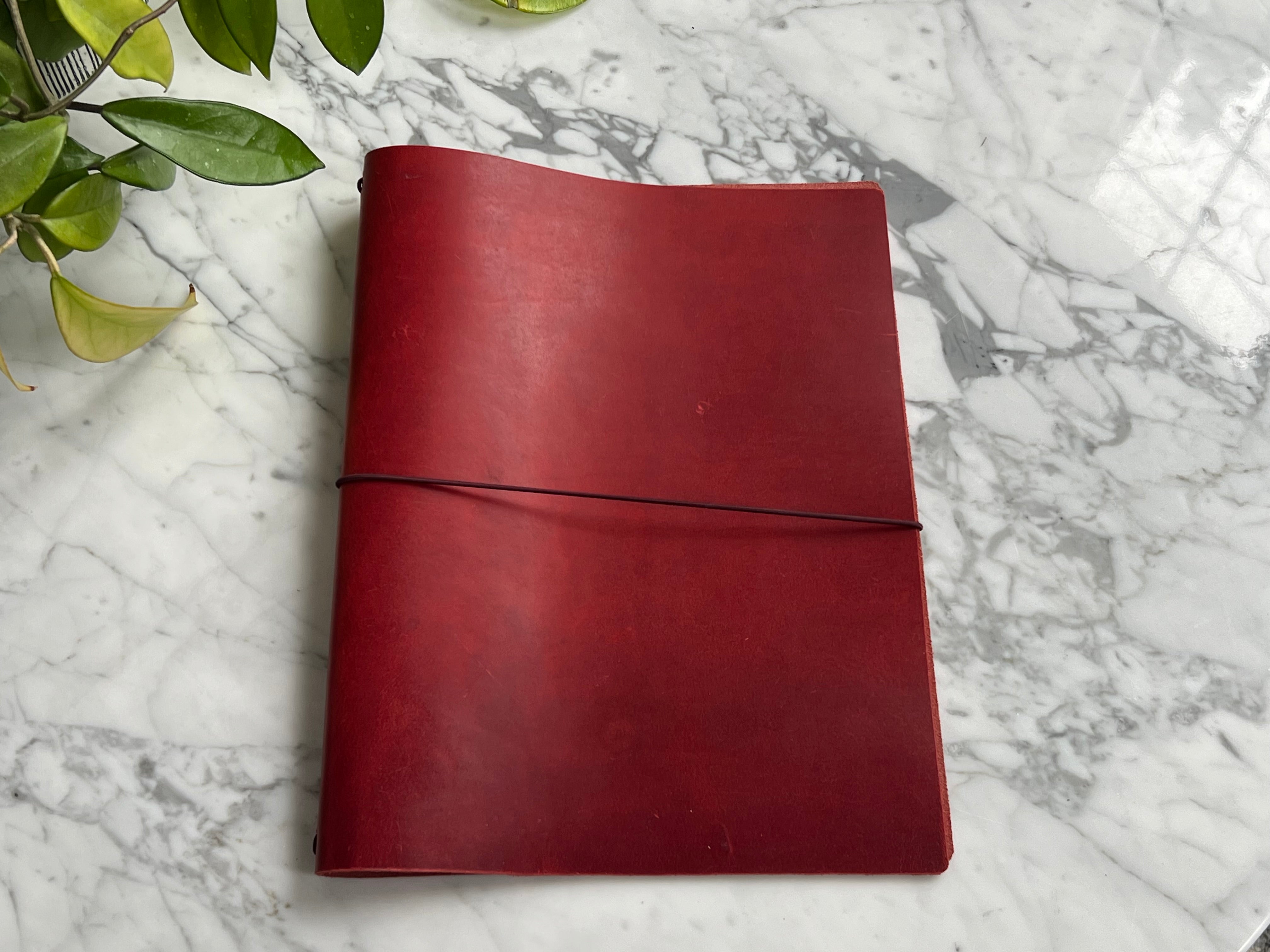 Red Leather Journal | A4 size – by the lakeside